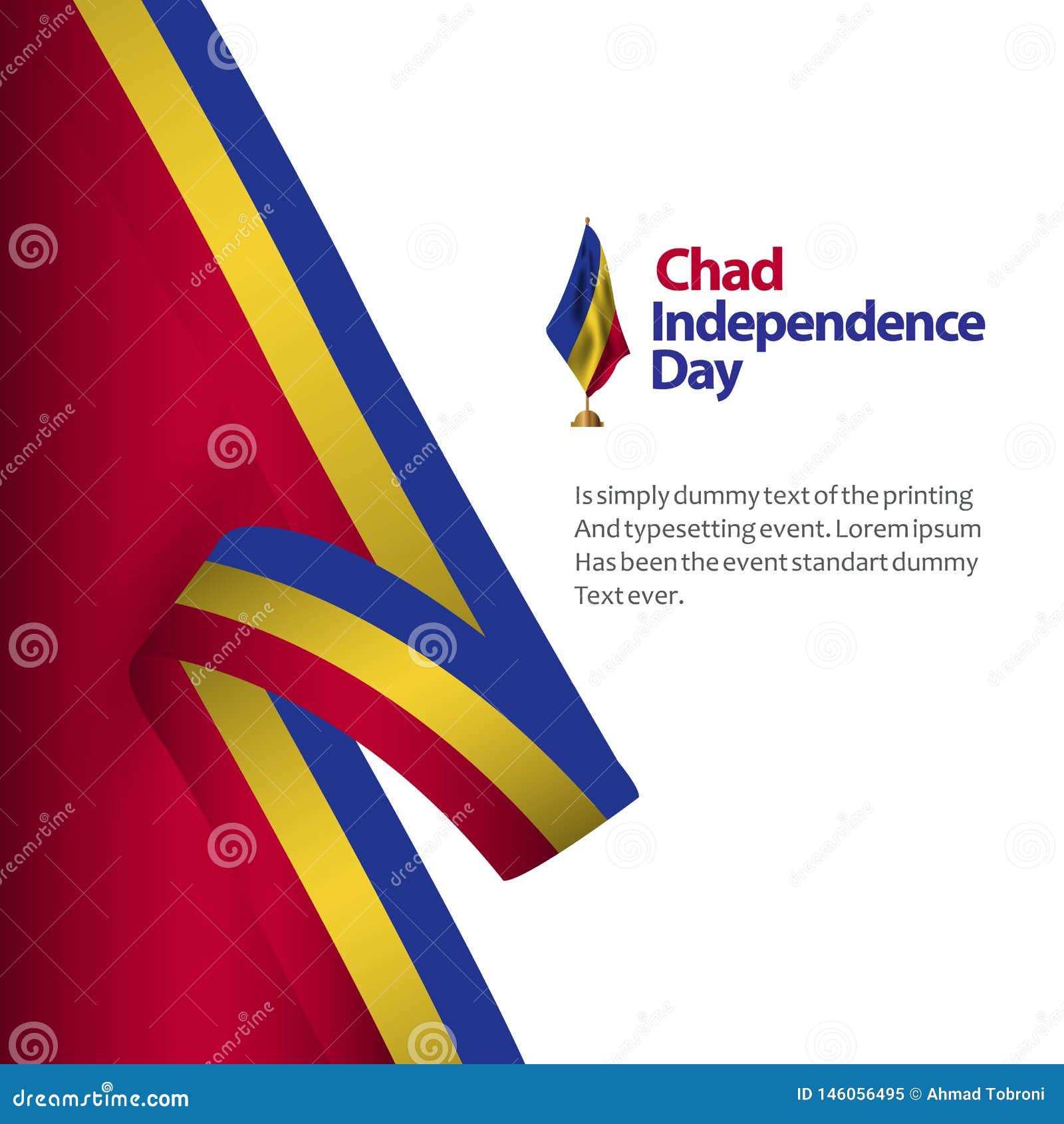 Chad Independence Day Vector Template Design Illustration Stock Vector ...