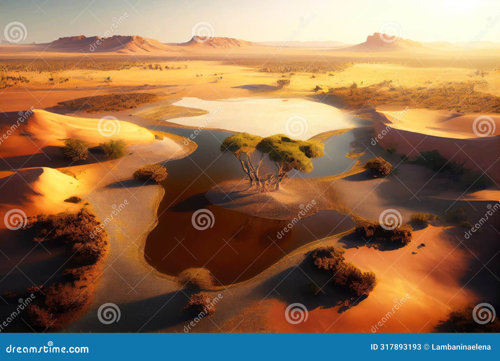 Chad Landscape with Mountains and River. Generative AI Art Stock ...