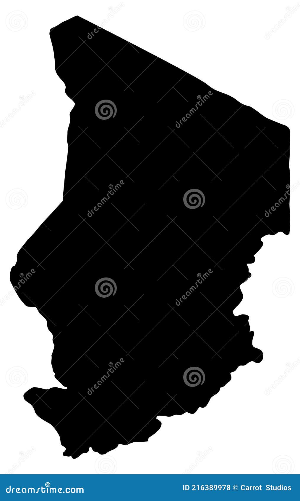 Lac Chad Silhouette Map With Transparent Background Vector Illustration ...