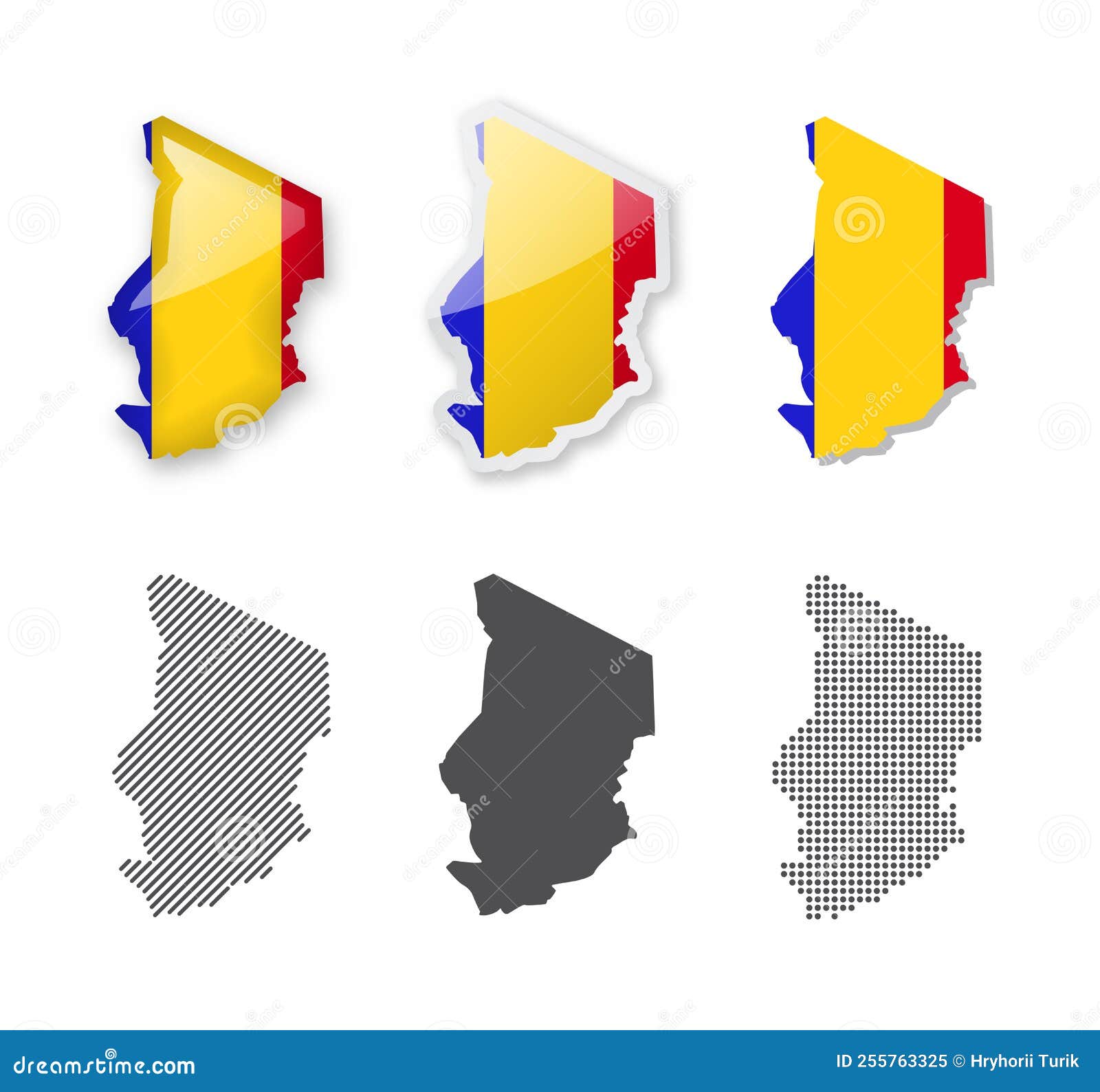 Chad - Maps Collection. Six Maps of Different Designs Stock ...