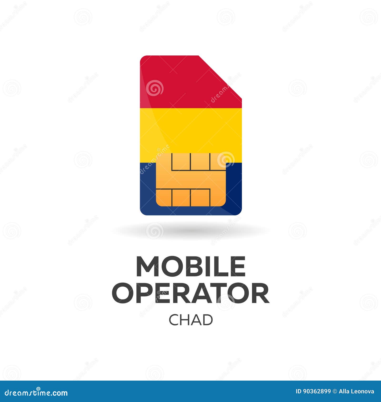 Chad Mobile Operator. SIM Card with Flag. Vector Illustration. Stock ...
