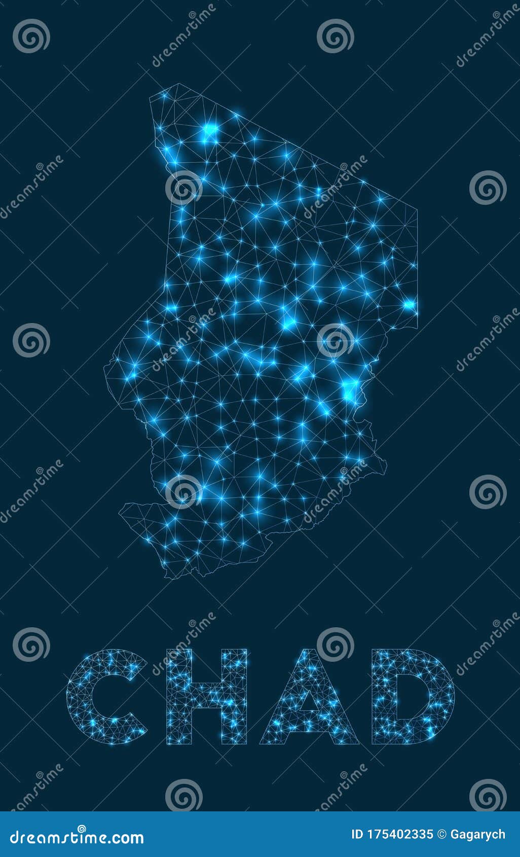 Chad network map. stock vector. Illustration of chad - 175402335