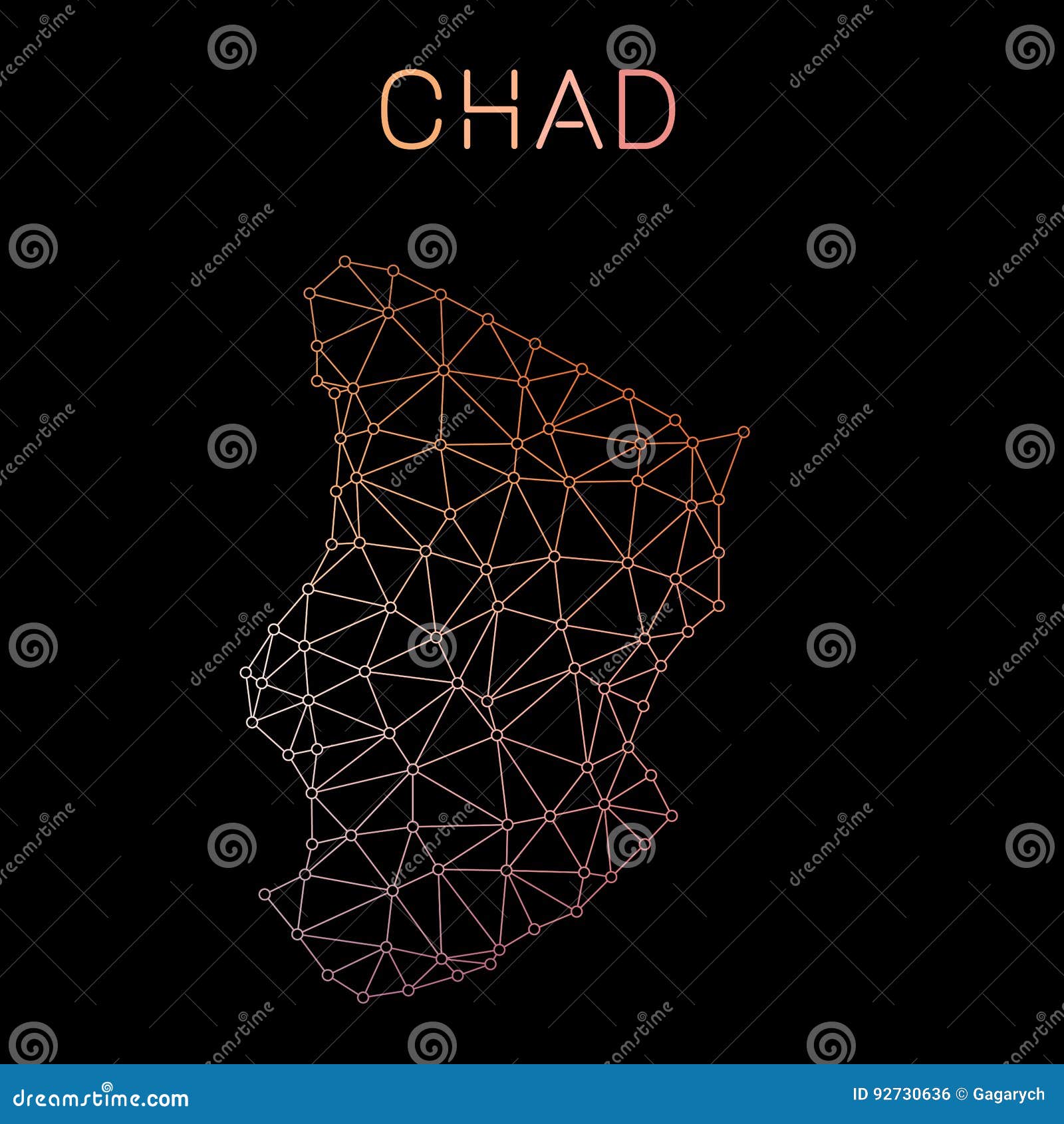 Chad network map. stock vector. Illustration of africa - 92730636