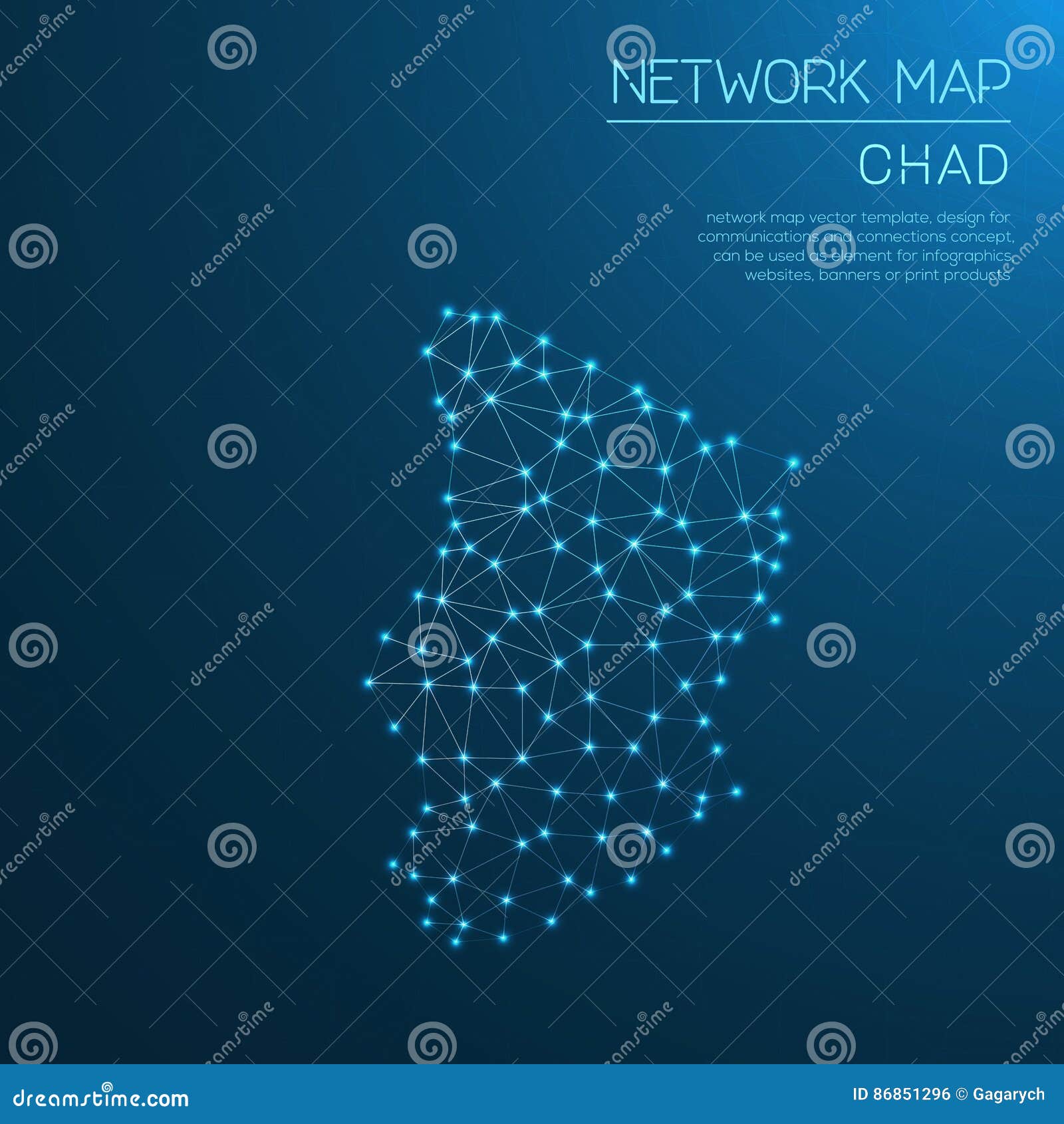 Chad network map. stock vector. Illustration of middle - 86851296