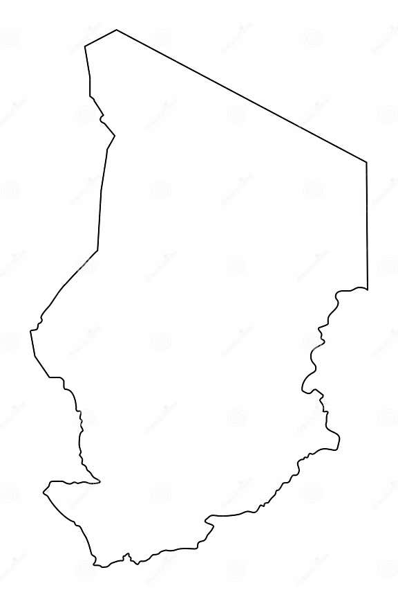 Chad outline map stock vector. Illustration of travel - 322201958