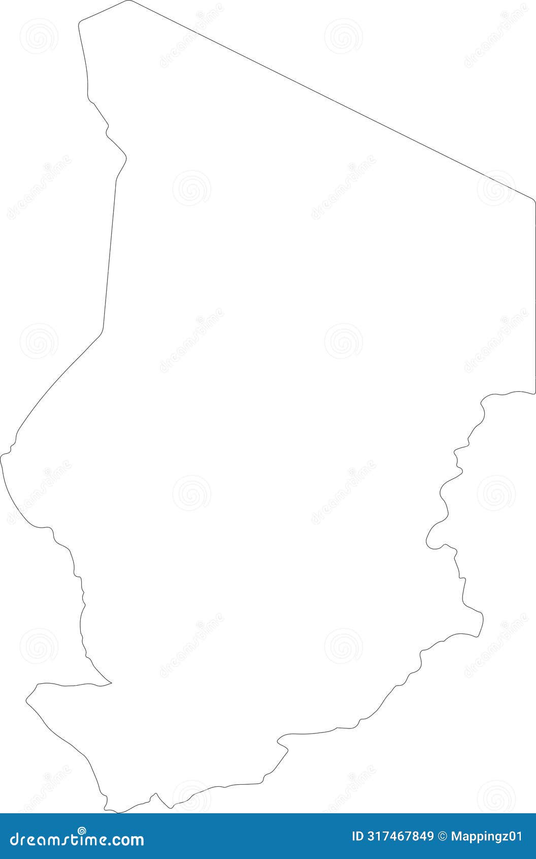 Chad outline map stock illustration. Illustration of simple - 317467849