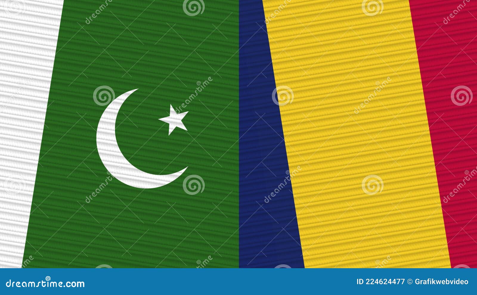 Chad and Pakistan Two Half Flags Together Stock Illustration ...