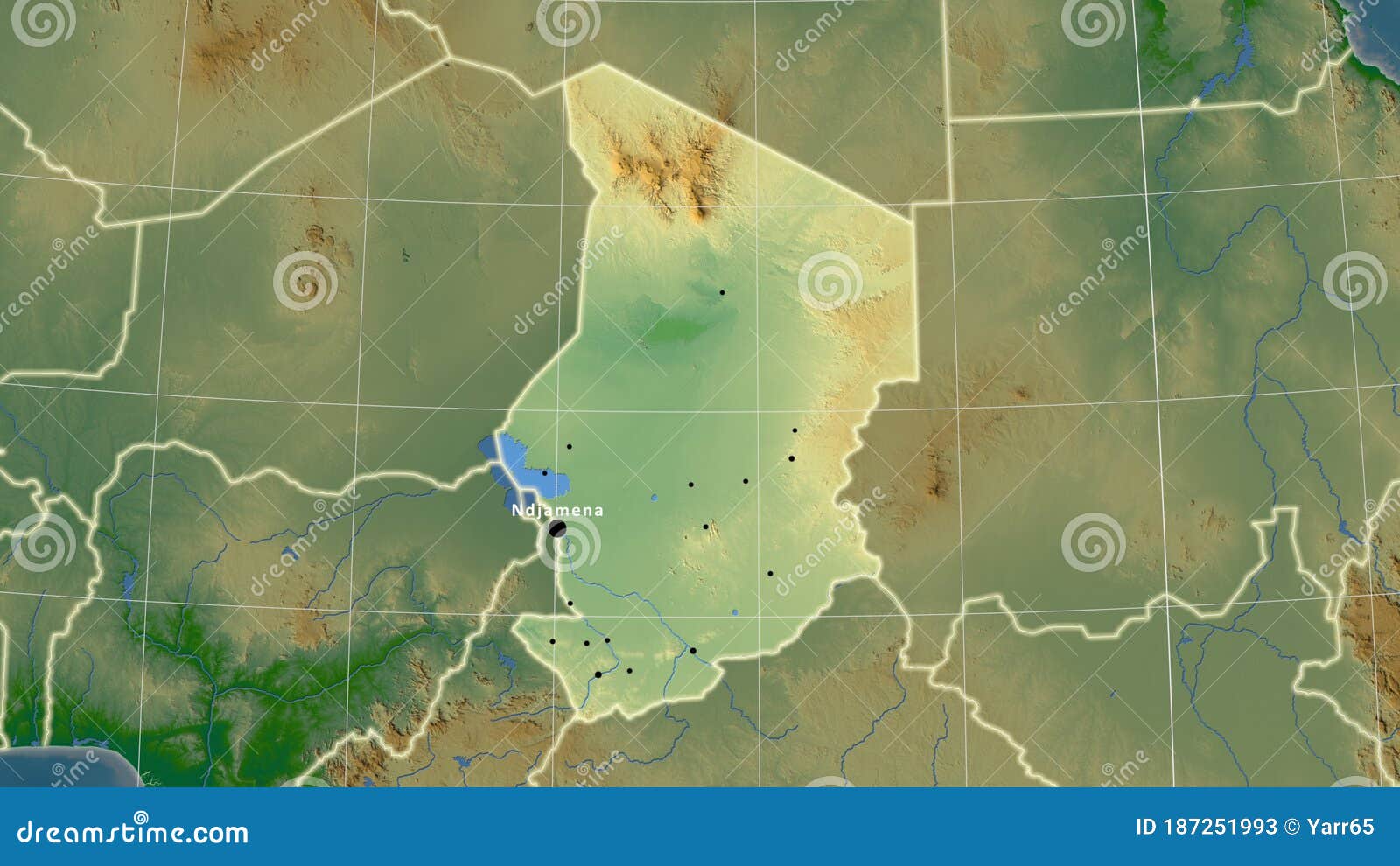 Chad - Physical. Composition, Borders Stock Illustration - Illustration ...