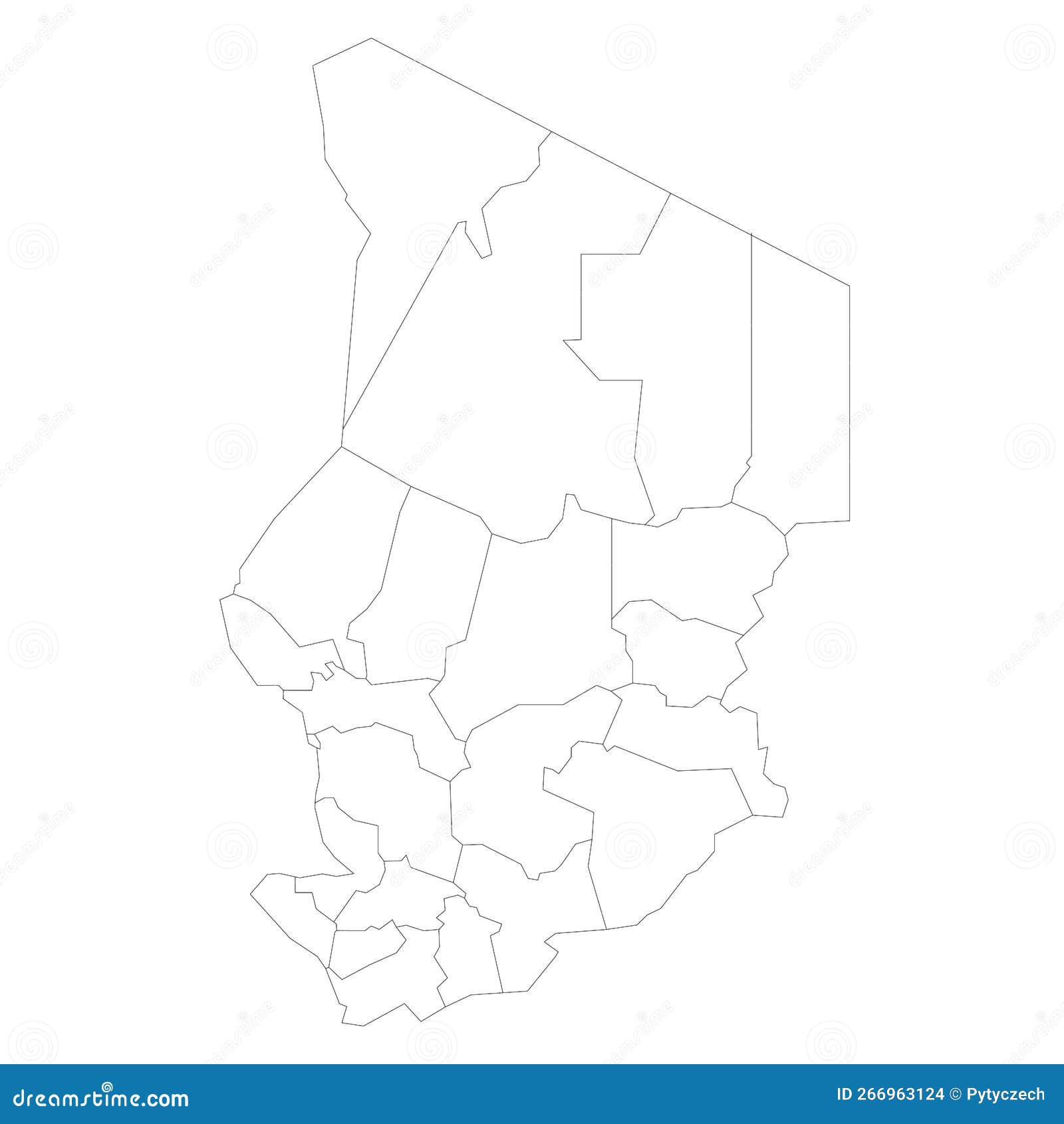 Chad Political Map Of Administrative Divisions Cartoon Vector ...