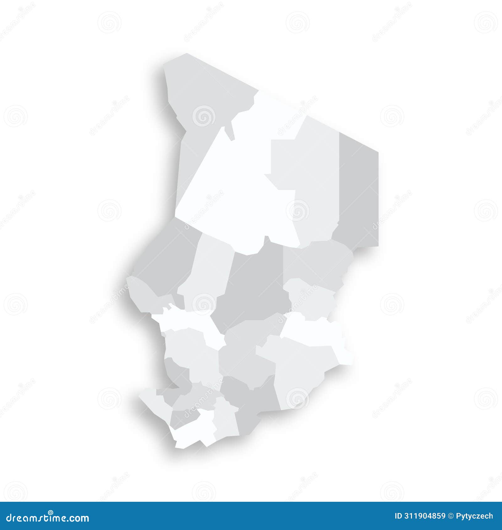 Chad Political Map Of Administrative Divisions Cartoon Vector ...