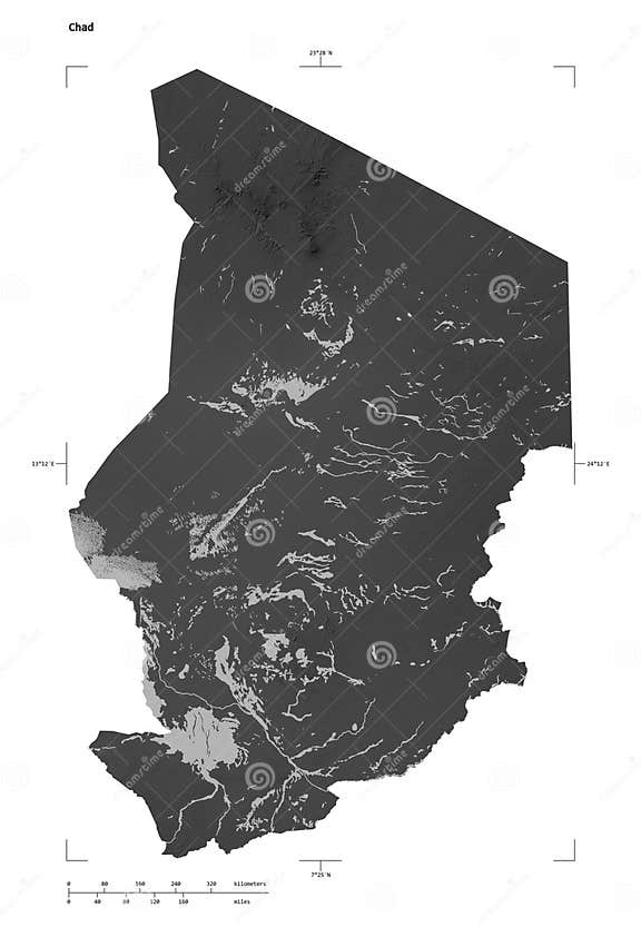 Chad Shape on White. Grayscale Stock Illustration - Illustration of ...