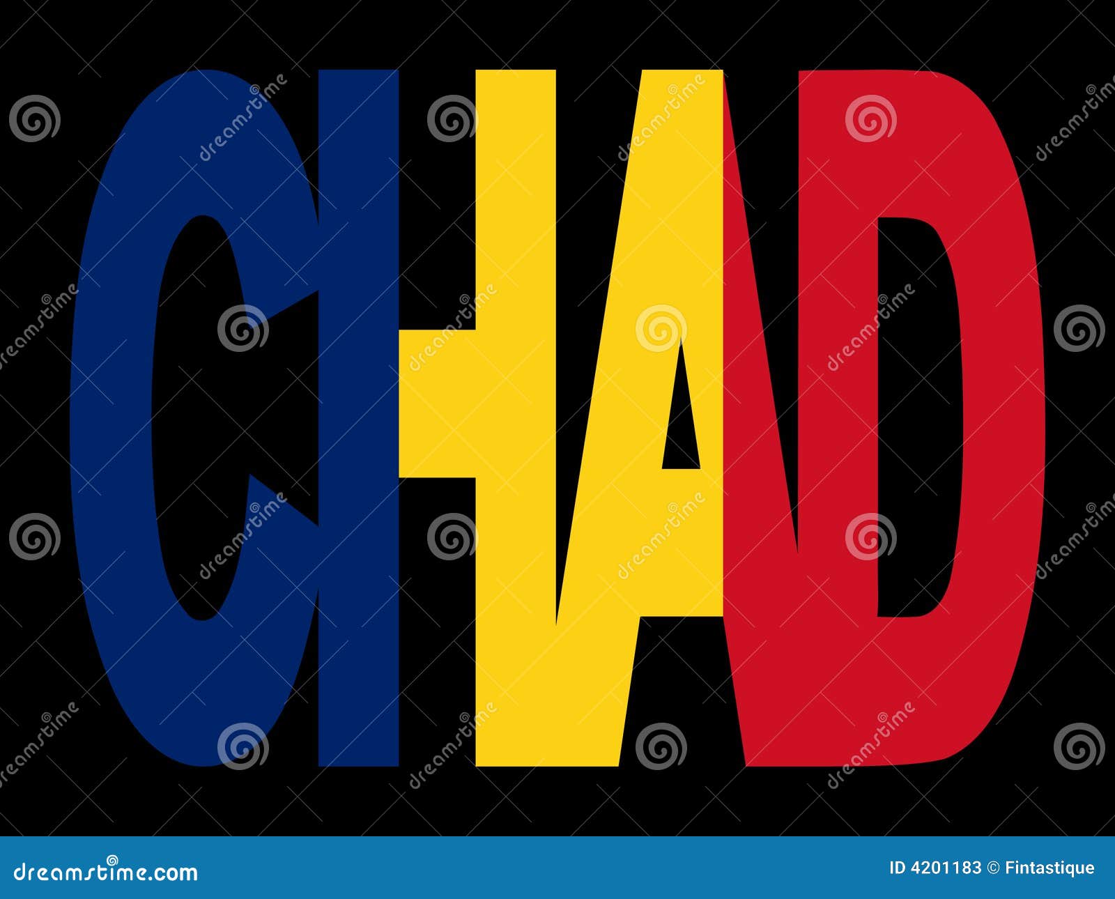 Chad text with flag stock vector. Illustration of chad - 4201183