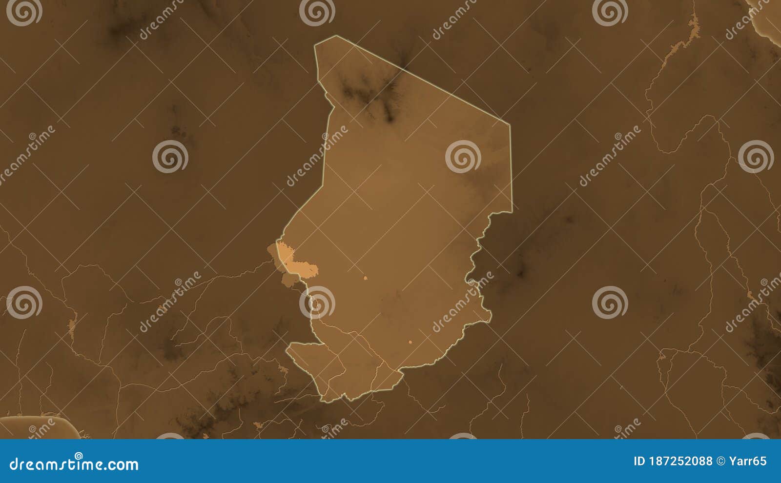 Chad - tint. Composition stock illustration. Illustration of africa ...