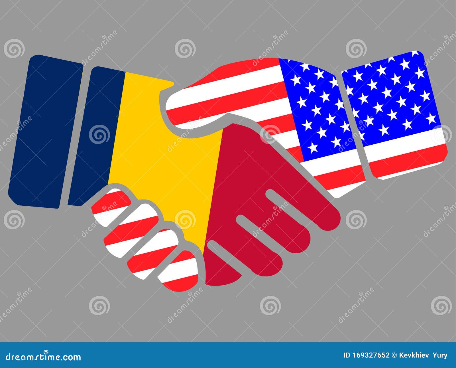 Chad and USA Flags Handshake Vector Stock Vector - Illustration of ...