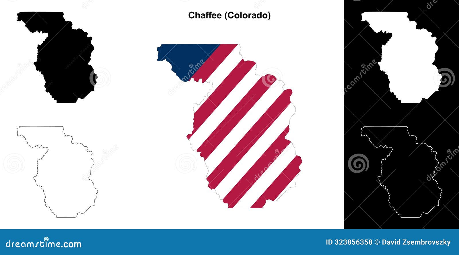 Detailed Map Of Chaffee County In Colorado USA Vector Illustration ...