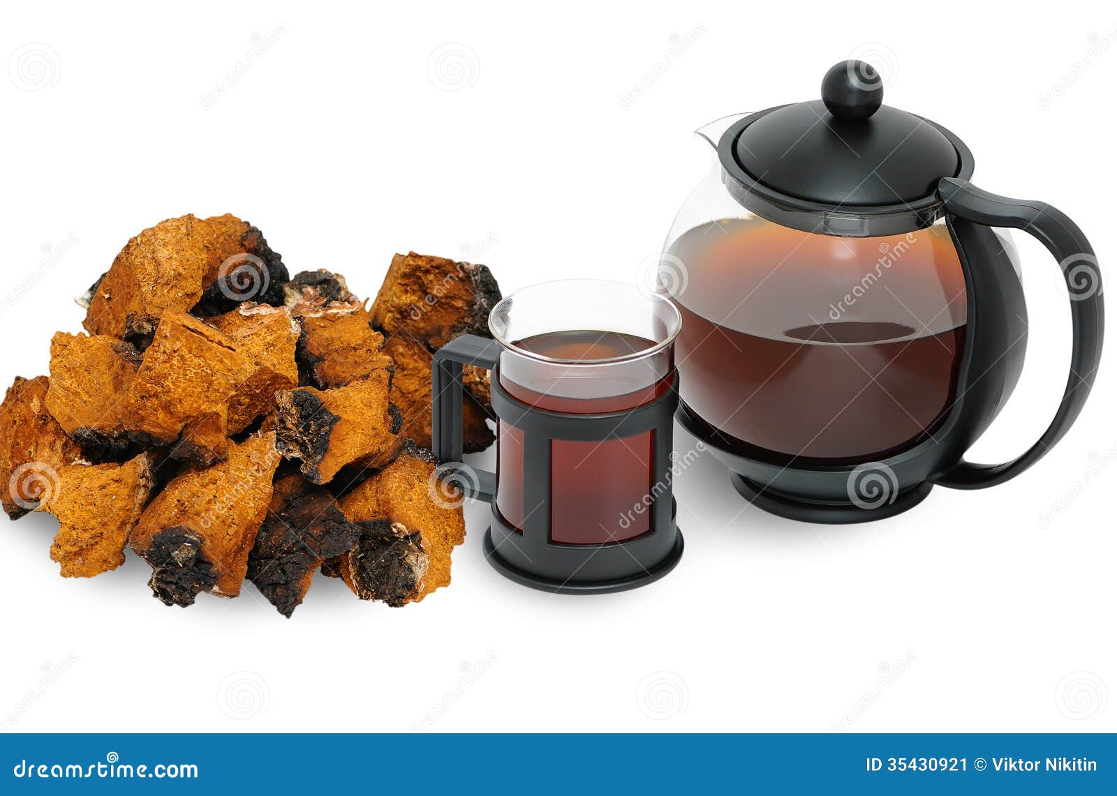 Chaga-Pilz (Inonotus Obliquus) Stockbild - Bild von gebräu, schale ...