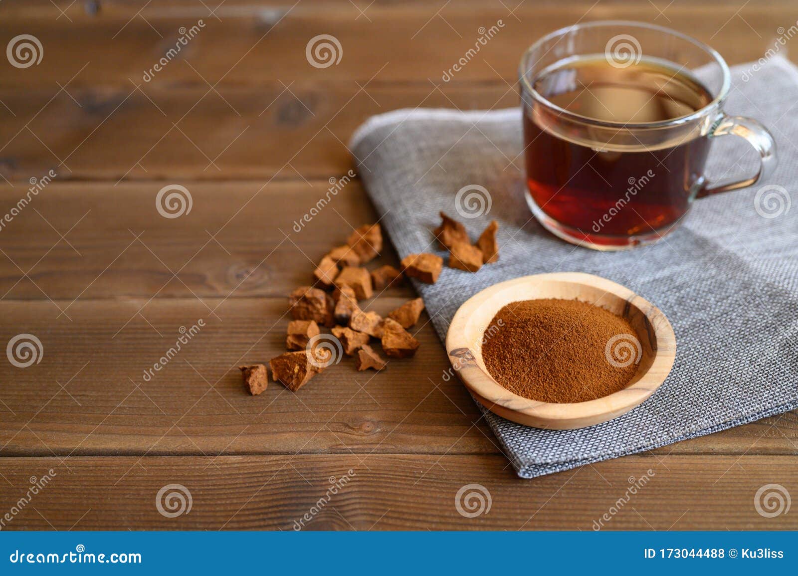 Chaga Tea Mushroom from Birch Tree Using for Healing Tea or Coffee in ...