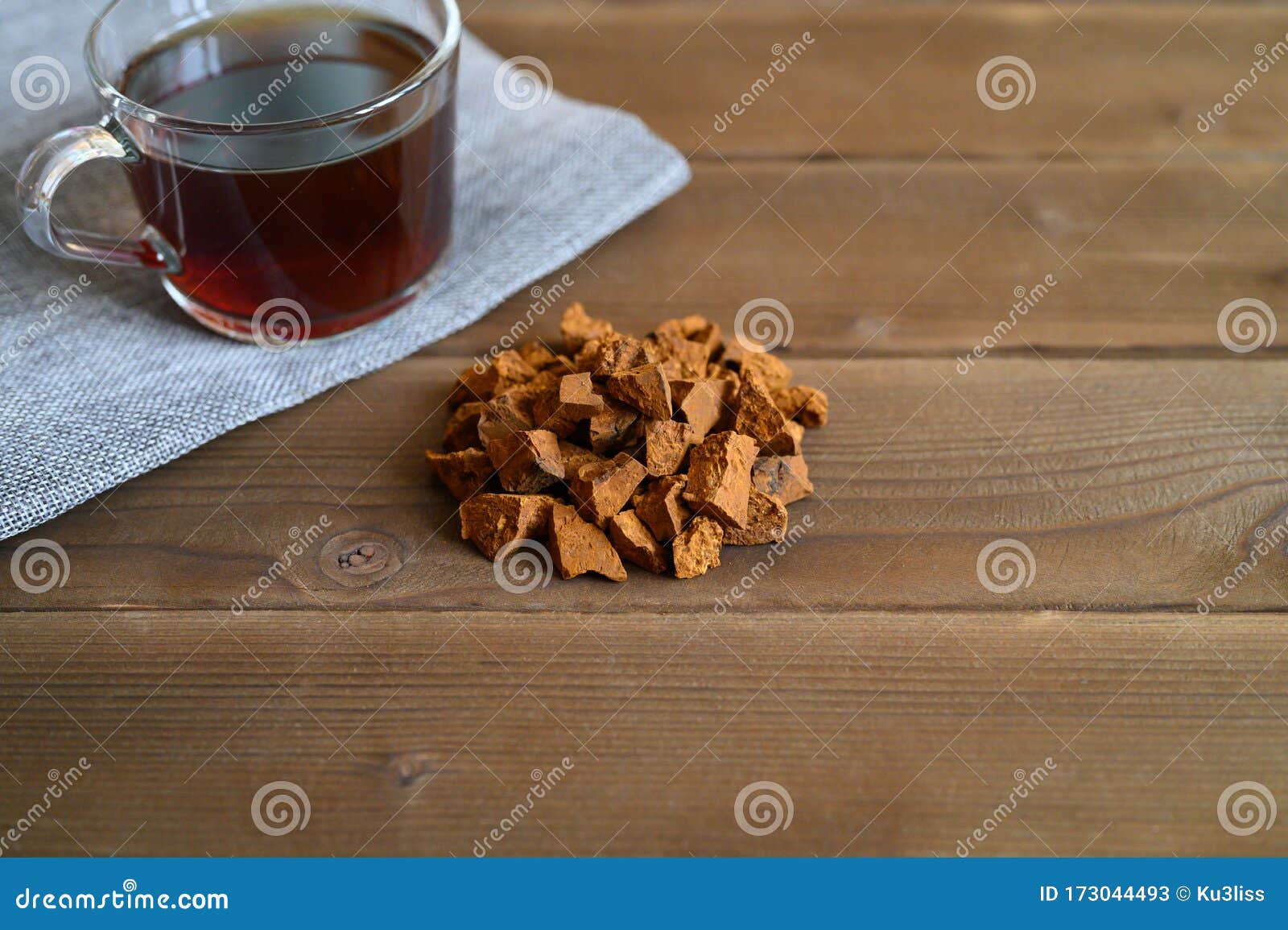 Chaga Tea Mushroom from Birch Tree Using for Healing Tea or Coffee in ...