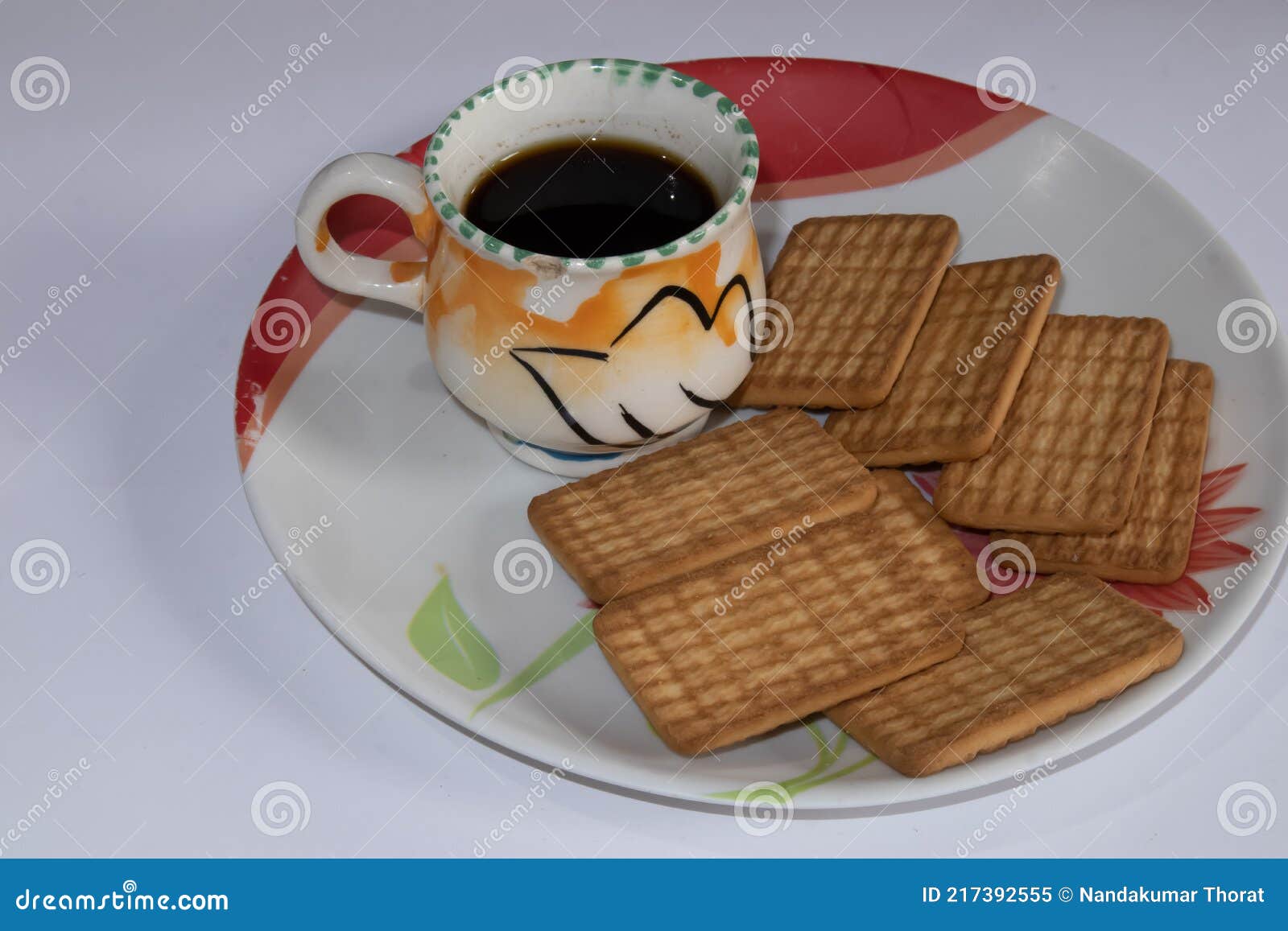 Chai and Biscuits in the Plate Stock Image - Image of coffee, ceramic ...