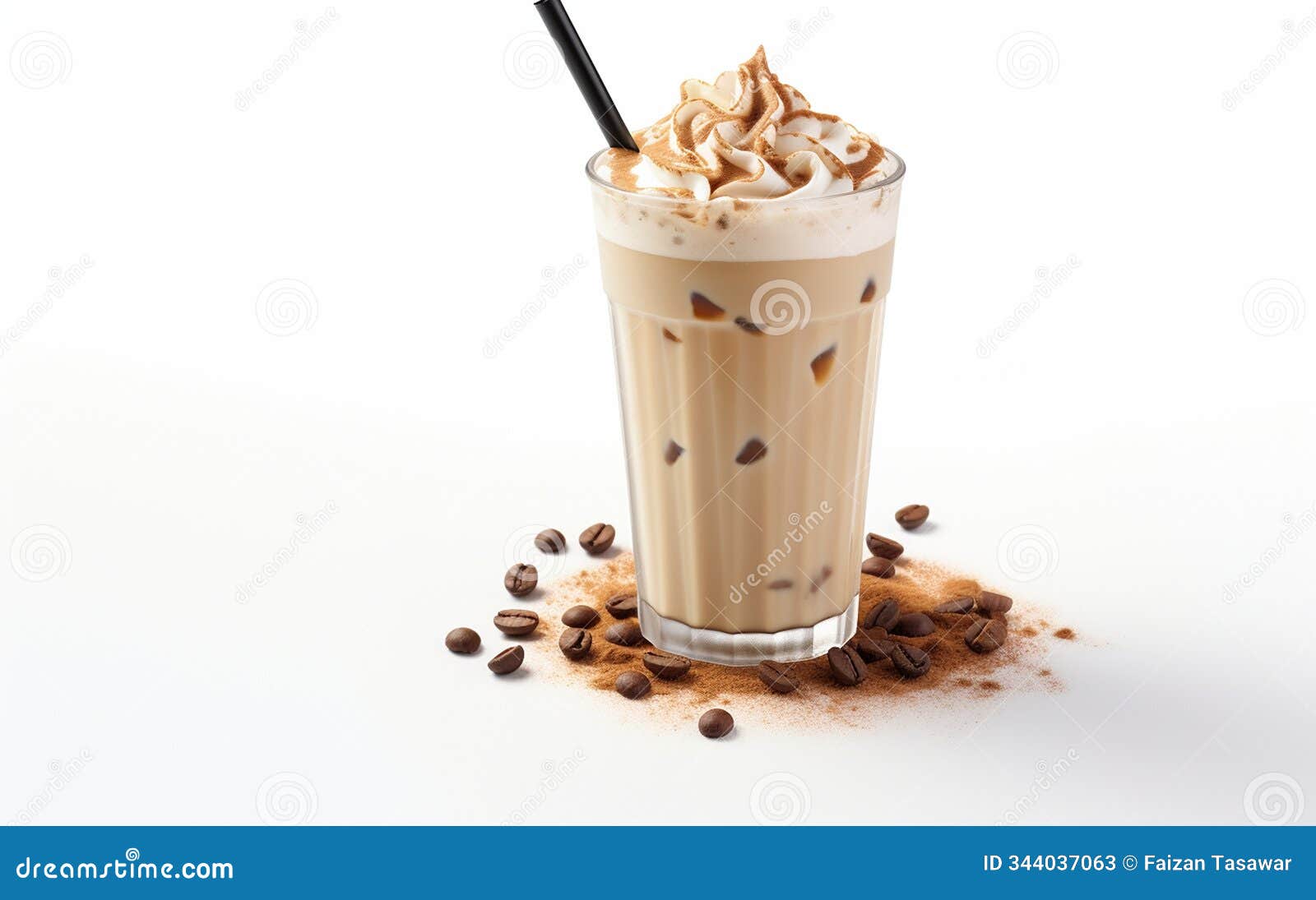 Chai Tea Latte Milkshake on White Background -Generative Ai Stock ...