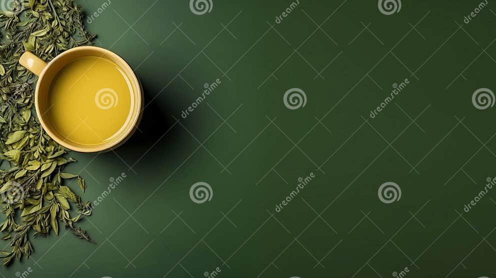 Chai Tea Surface Pattern Top View Olive Background Image Stock ...