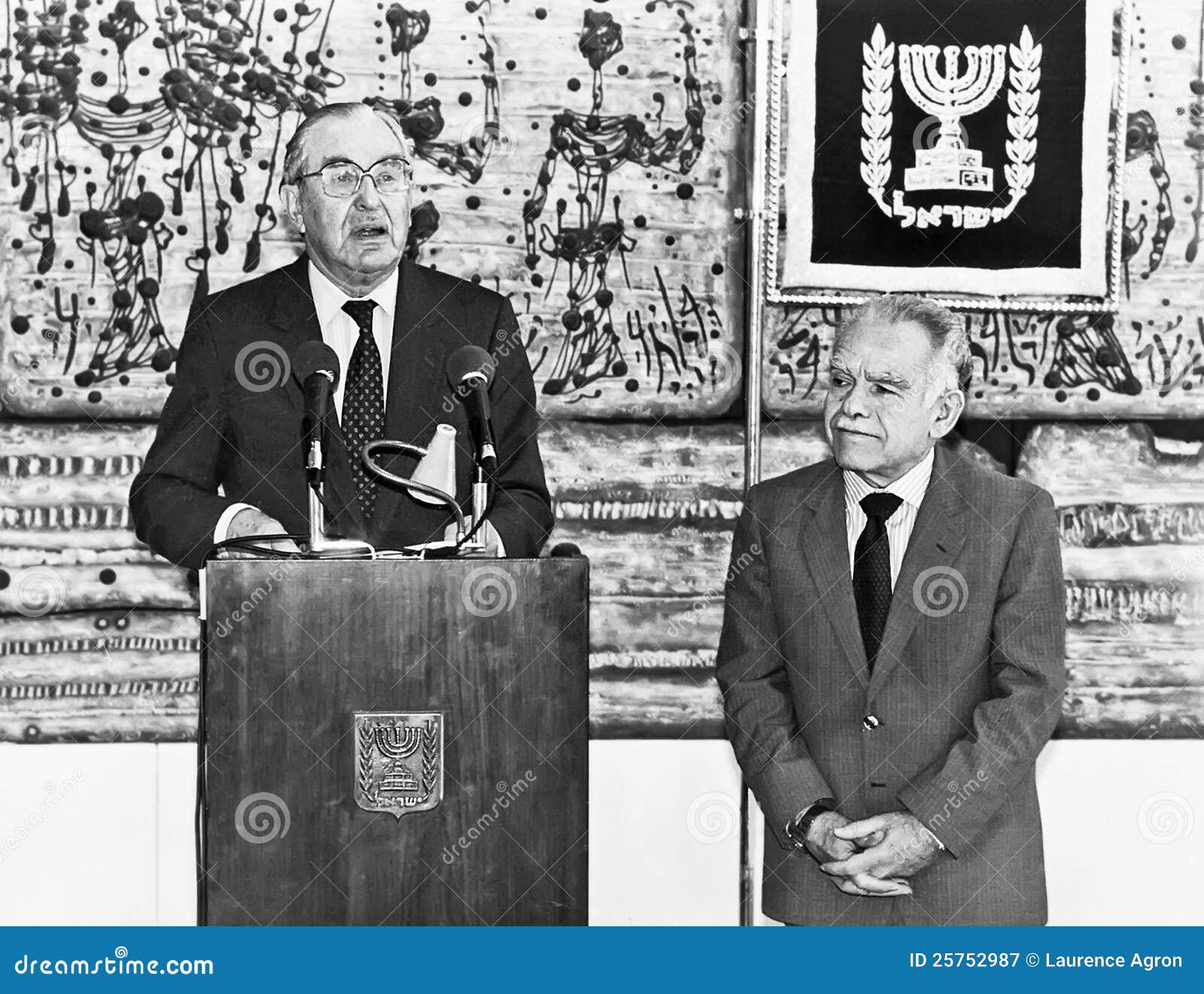 Chaim Herzog and Yitzhak Shamir Editorial Photography - Image of ...