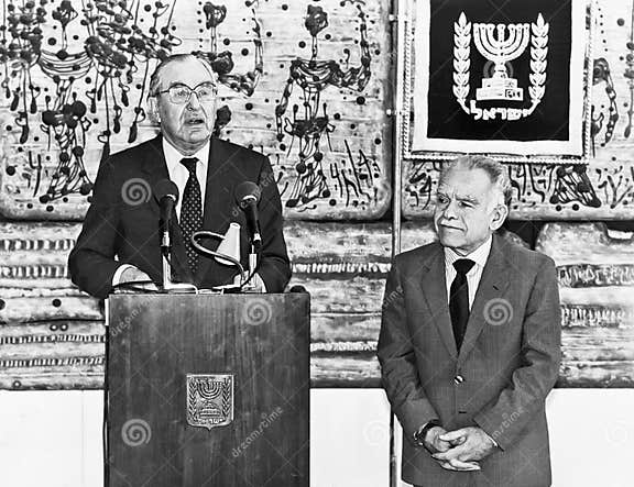 Chaim Herzog and Yitzhak Shamir Editorial Photography - Image of ...