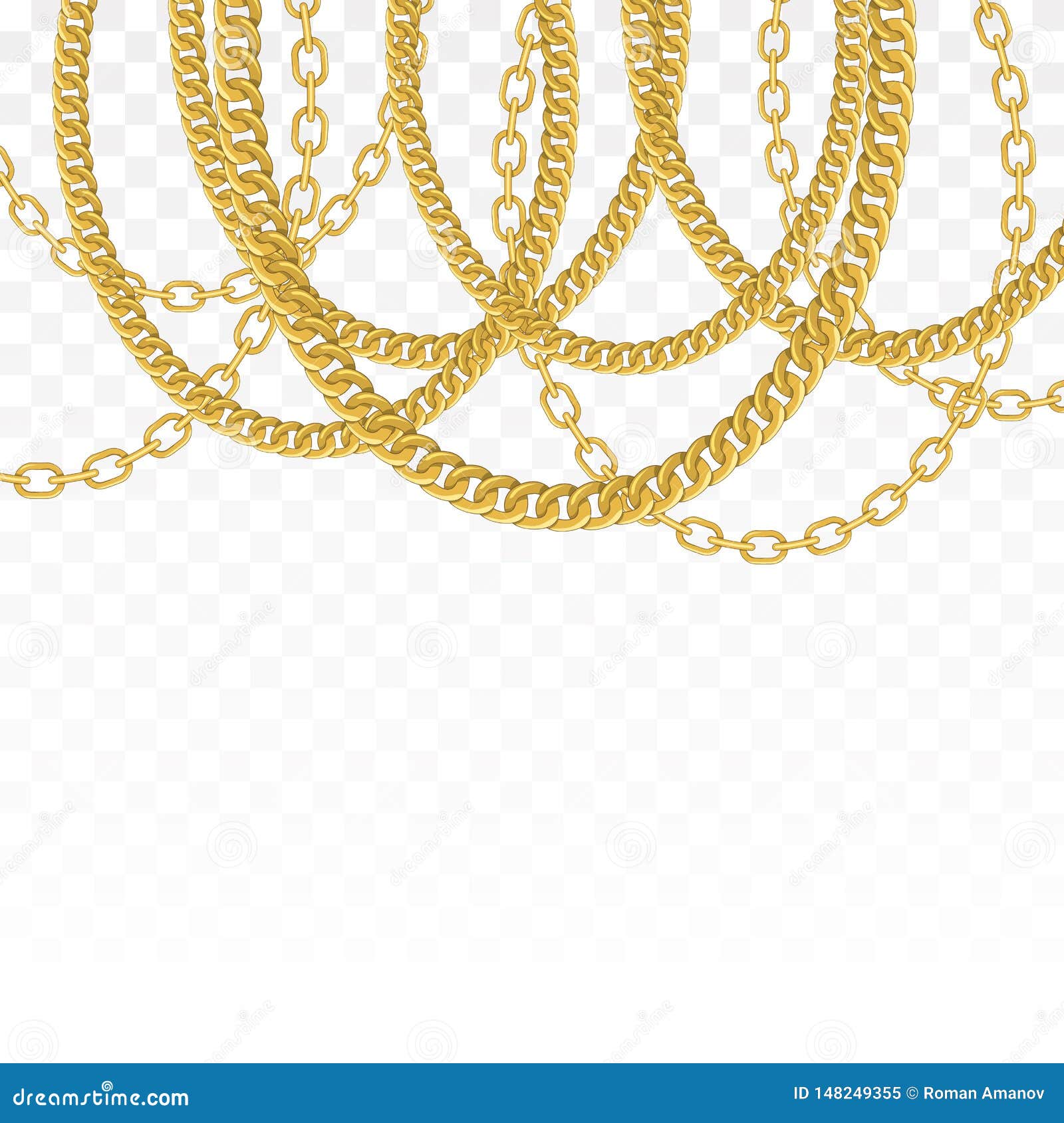 Gold Chain Isolated. Vector Necklace Stock Vector - Illustration of ...