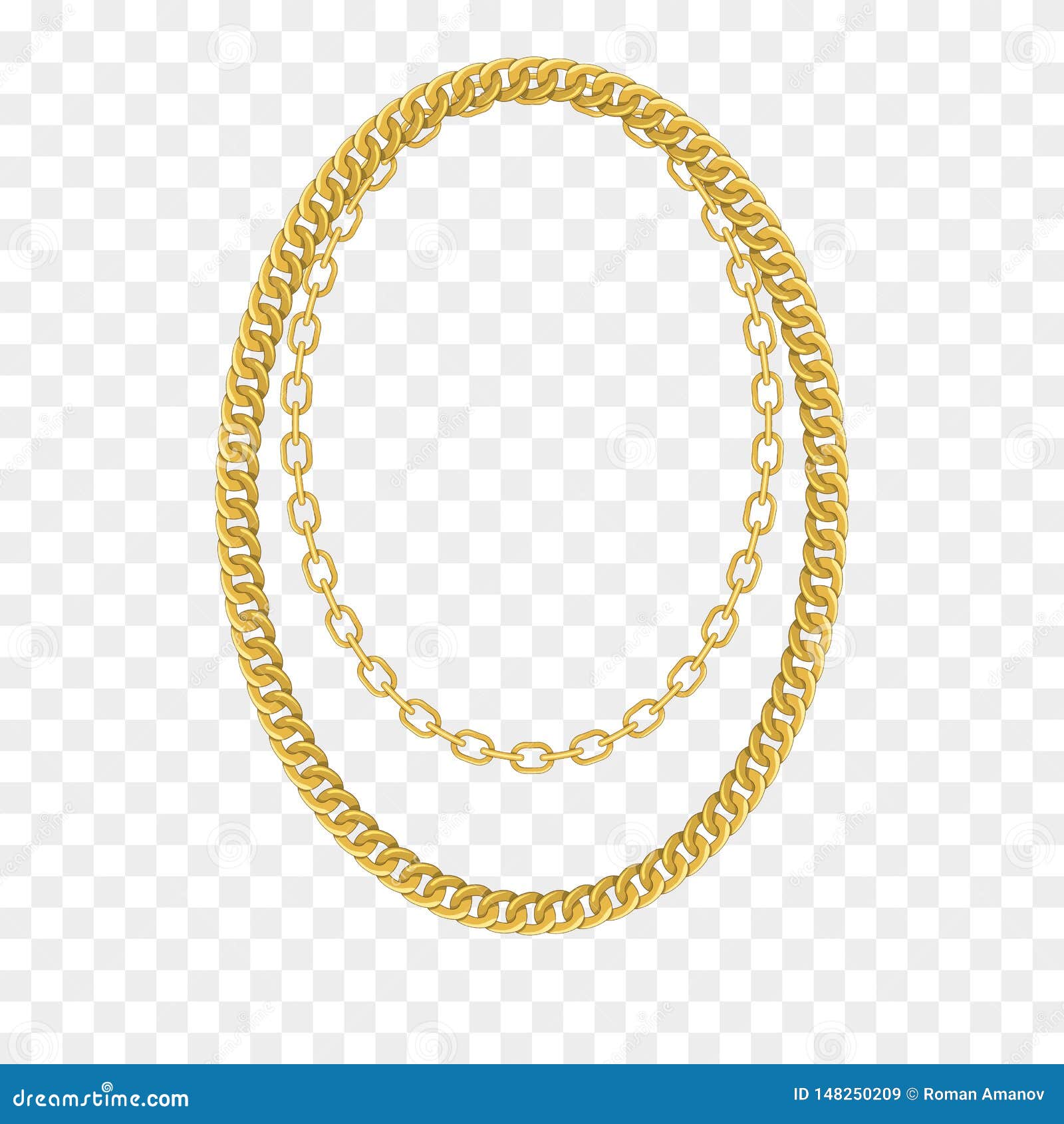 Gold Chain Isolated. Vector Necklace Stock Vector - Illustration of ...