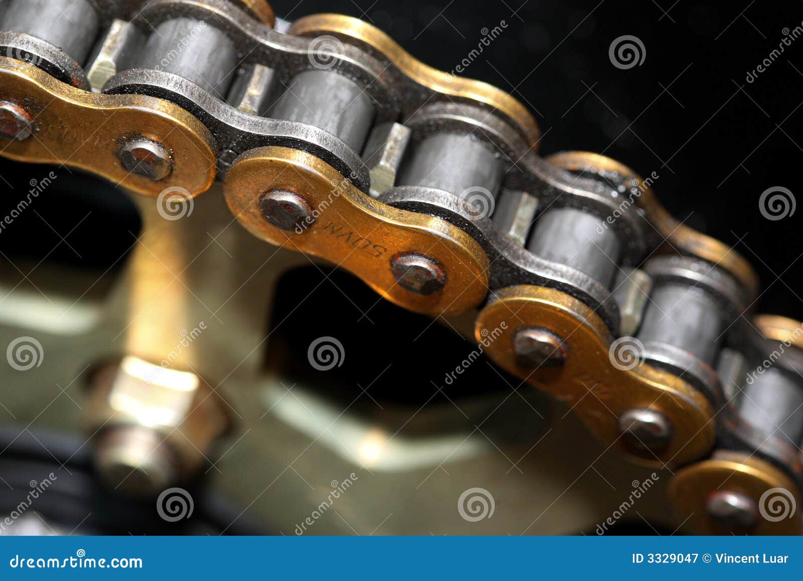 Chain stock image. Image of yellow, motor, still, pins - 3329047