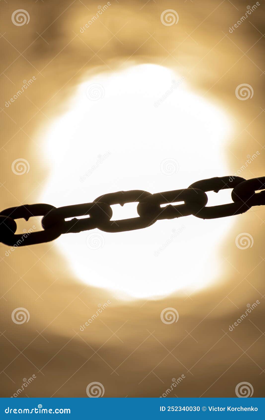 Chain Across Sun Reflection in the Water Stock Photo - Image of water ...
