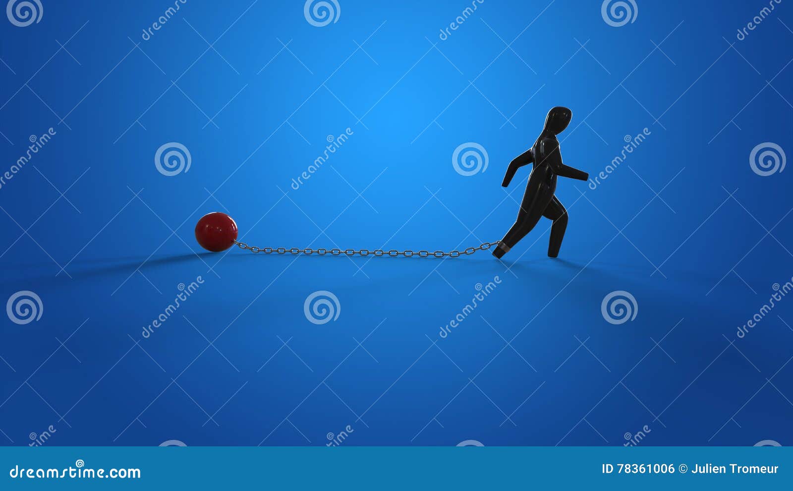 Chain and Ball - 3D Illustration Stock Illustration - Illustration of ...