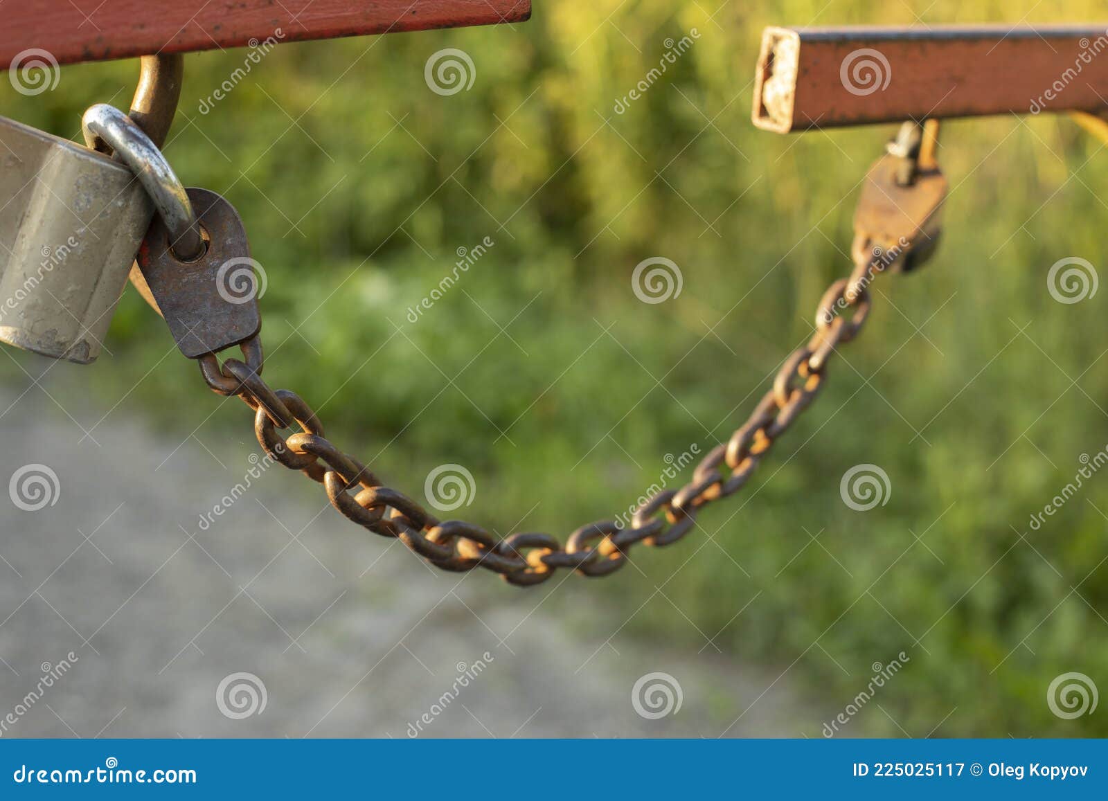 Chain at the Barrier. a Chain that Closes the Passage of Transport ...