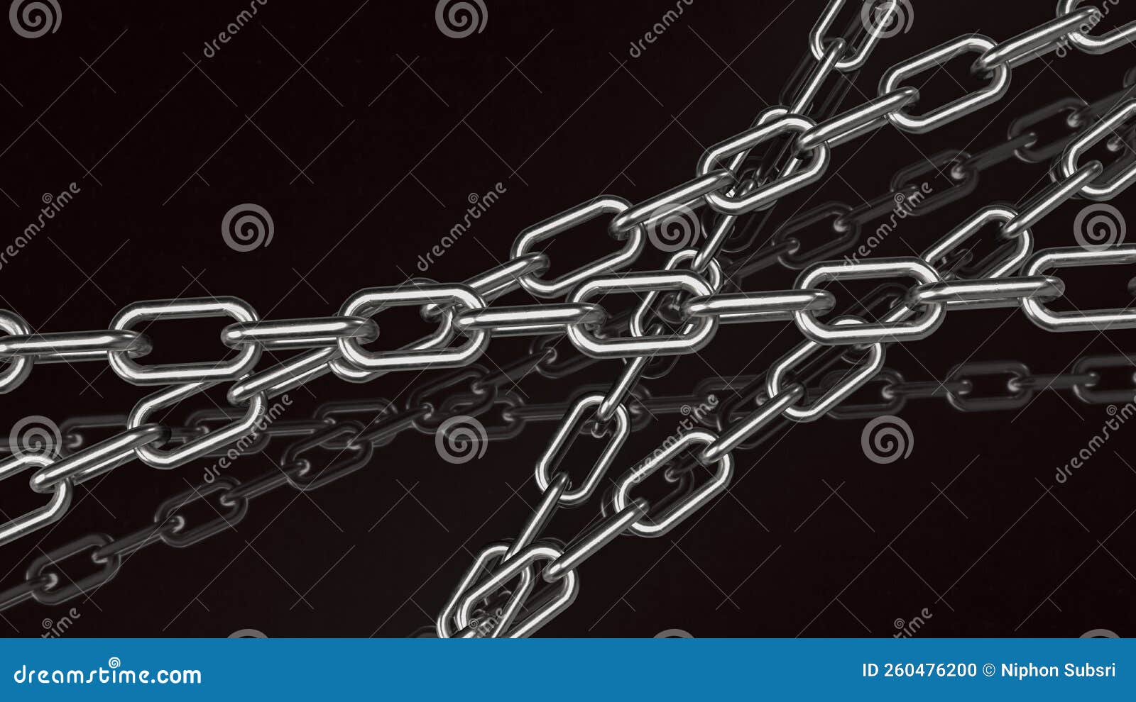 The Chain on Black Background for Abstract or Business Concept 3d ...