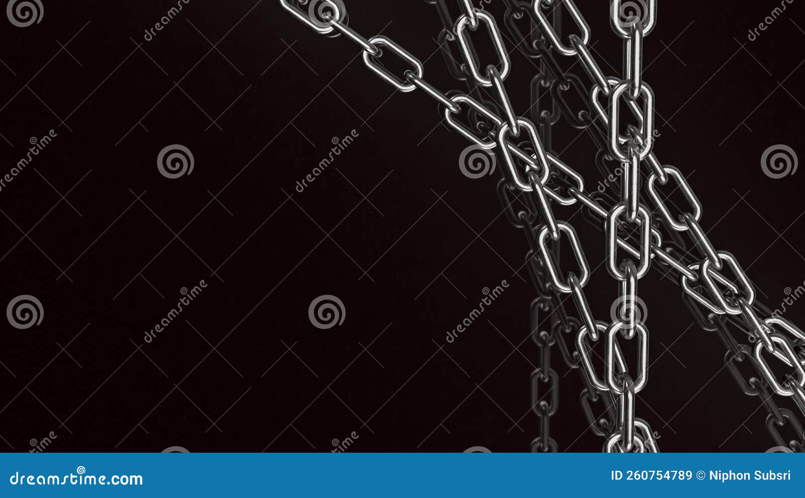 The Chain on Black Background for Abstract or Business Concept 3d ...