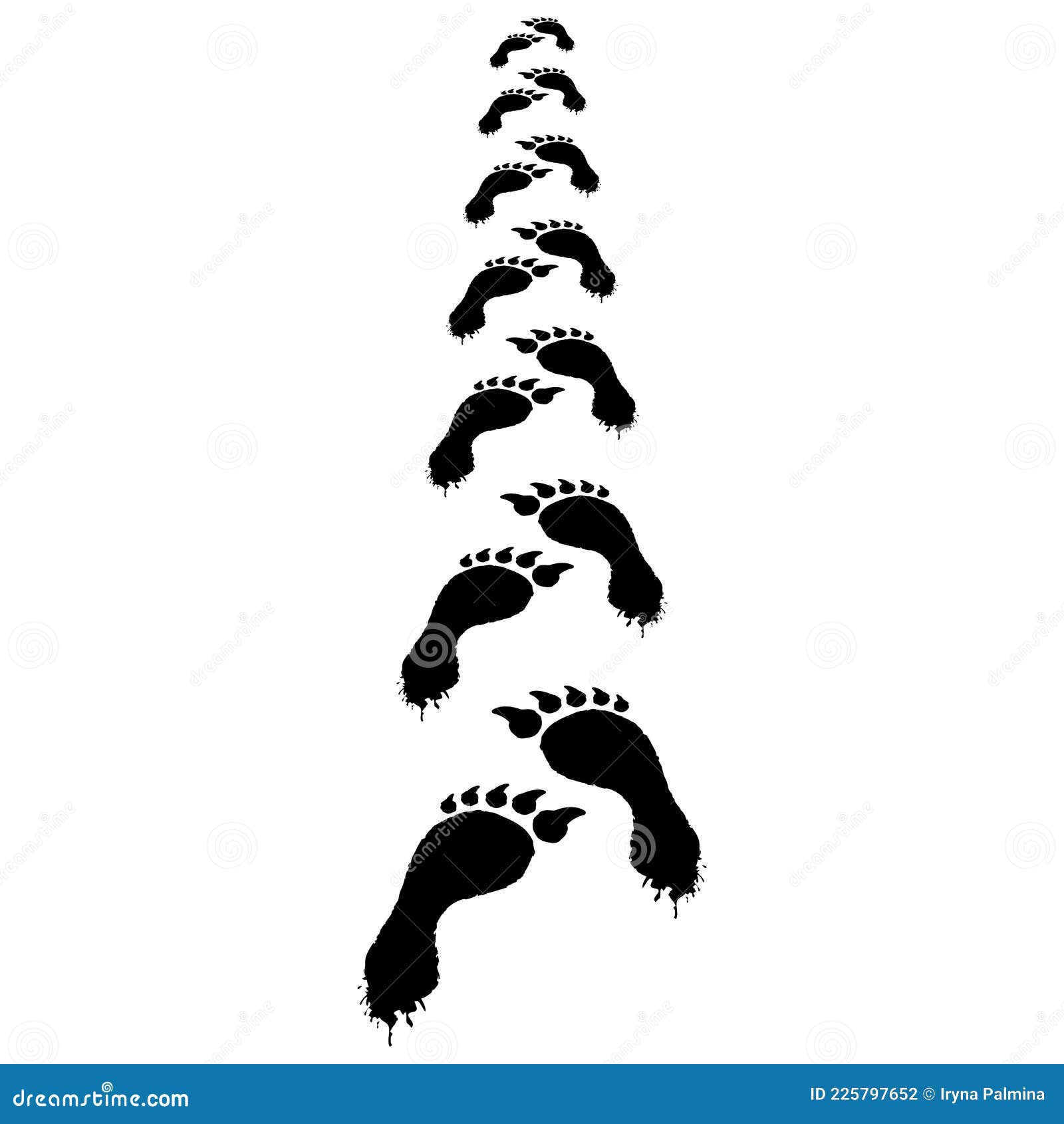 Smeared Werewolf Footprints Icon. Black Footprints Mystical Creature ...