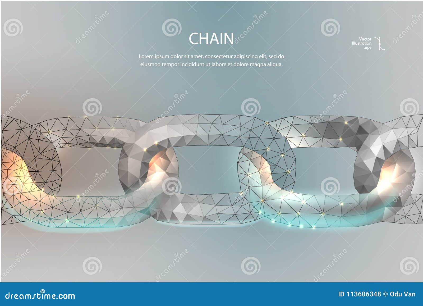 Chain. Blockchain. Low Poly Stock Vector - Illustration of commerce ...