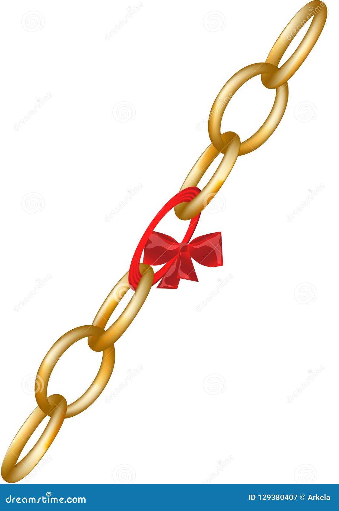 Chain and bow stock illustration. Illustration of ribbon - 129380407