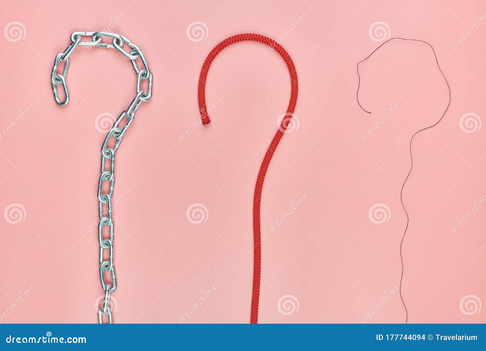 Chain, Braided Nylon Rope and Thread Stock Photo - Image of line ...
