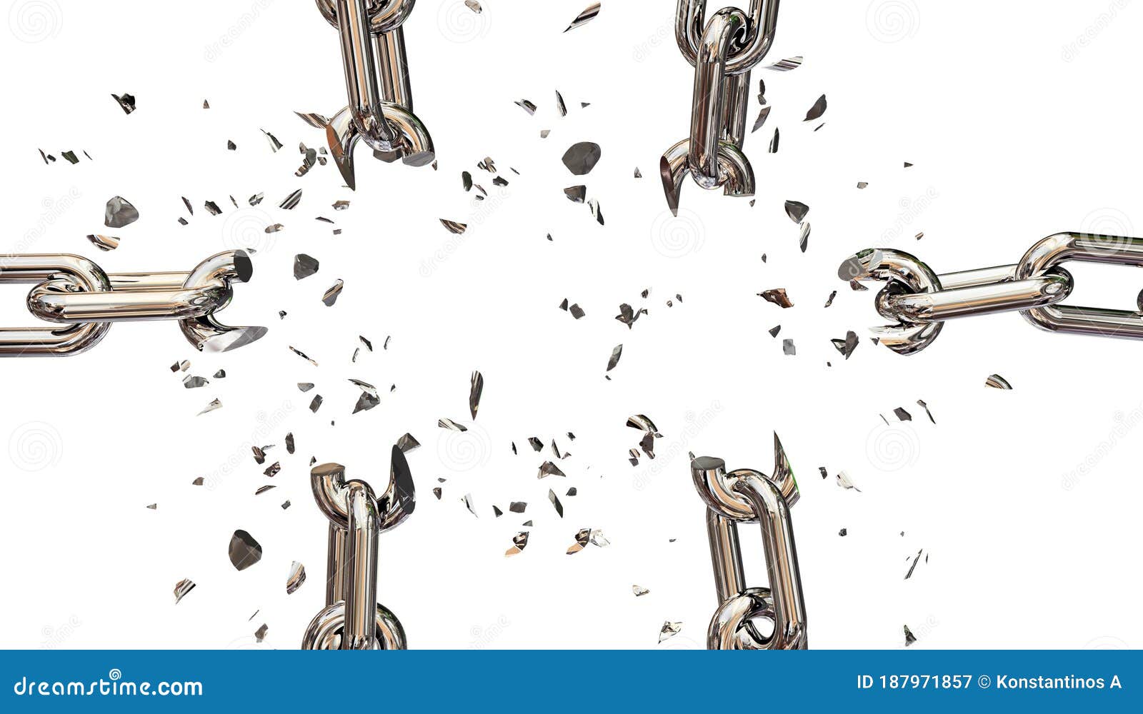 Chain Break Breaking Dividing Isolated For Background - 3d Rendering ...