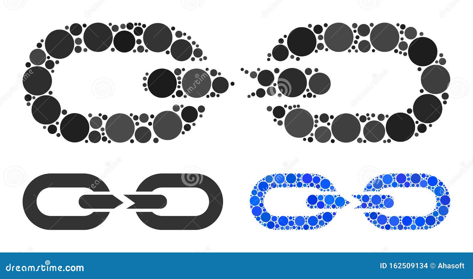 Chain Break Mosaic Icon of Circle Dots Stock Vector - Illustration of ...