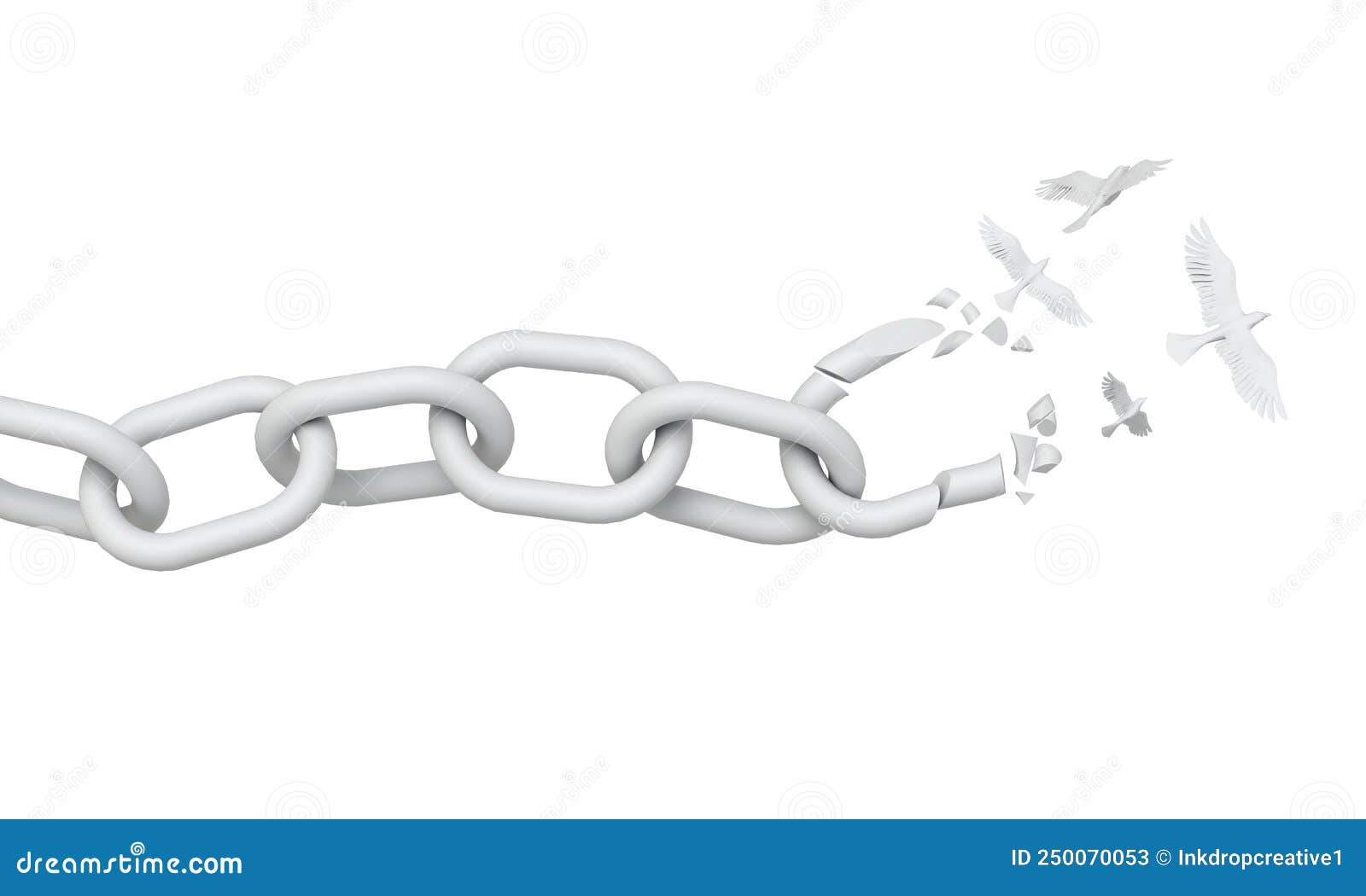 A Chain Breaking and Turning into Peace Doves. Freedom Concept Stock ...
