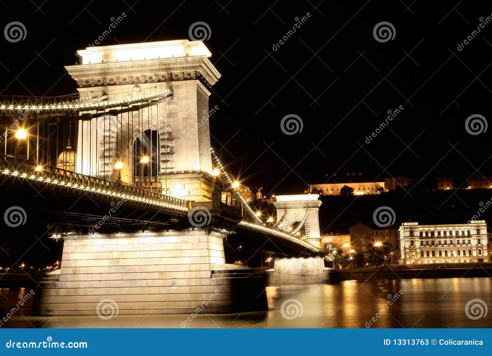 Chain bridge stock image. Image of visit, light, architecture - 13313763