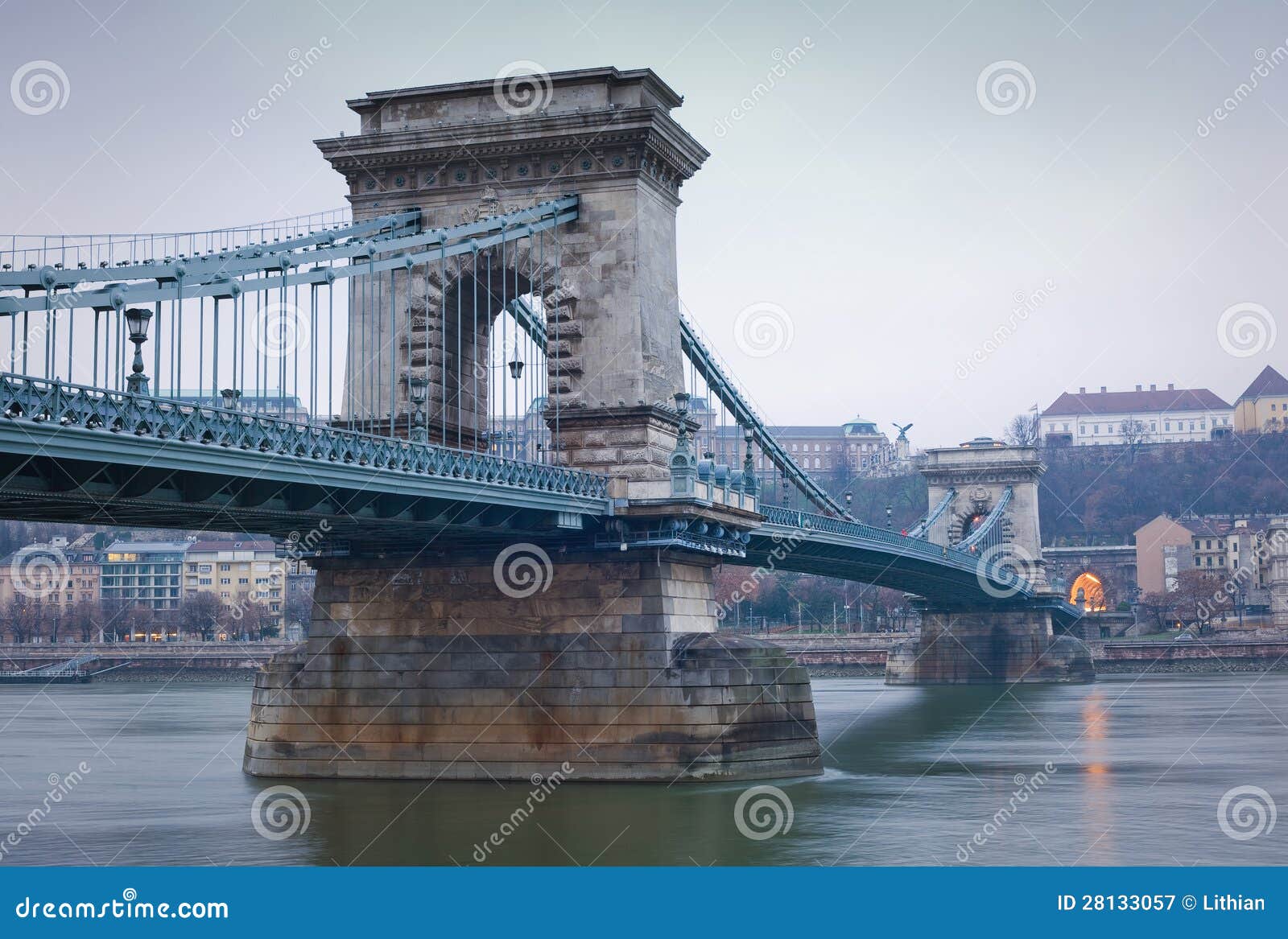 The Chain Bridge. stock image. Image of long, exposure - 28133057