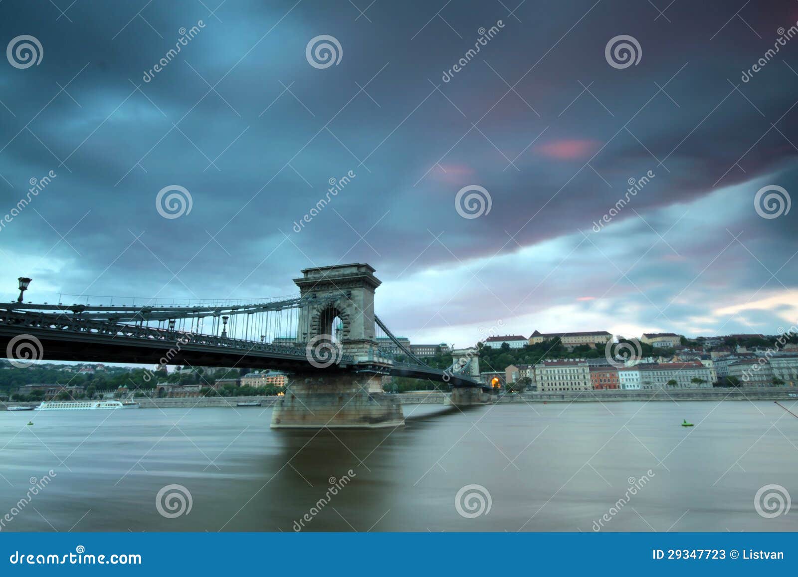 Chain bridge stock image. Image of famous, symbol, clouds - 29347723