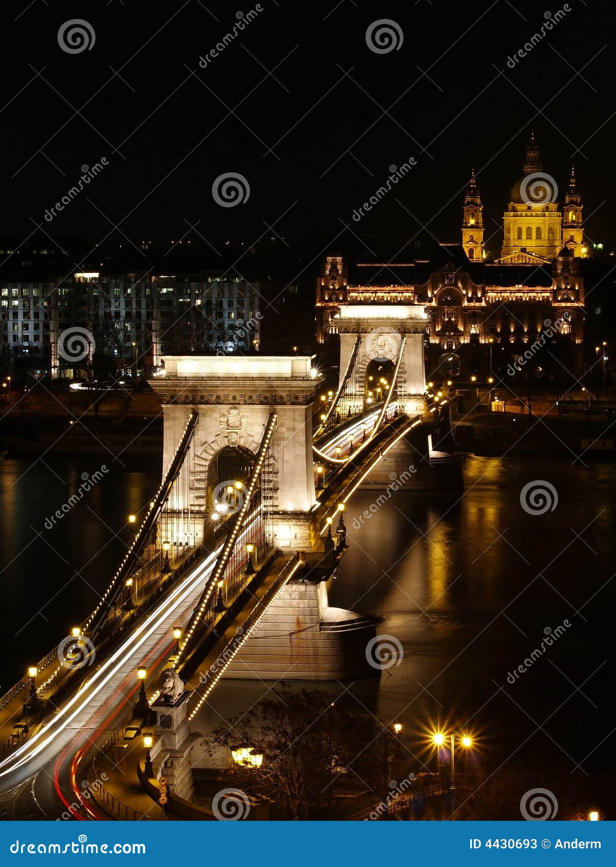 Chain Bridge stock image. Image of river, postcard, hour - 4430693