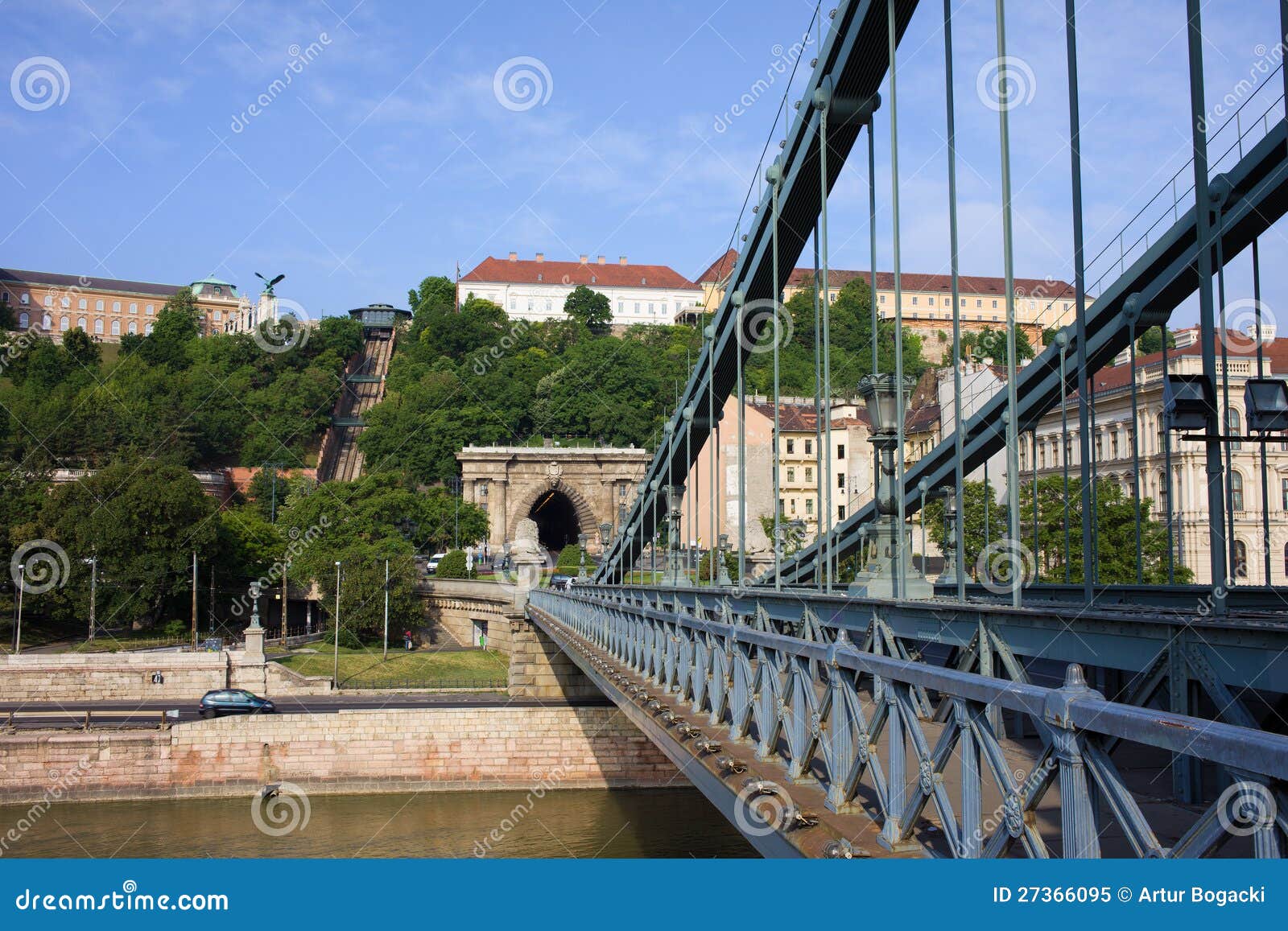 Chain Bridge in Budapest stock image. Image of szechenyi - 27366095