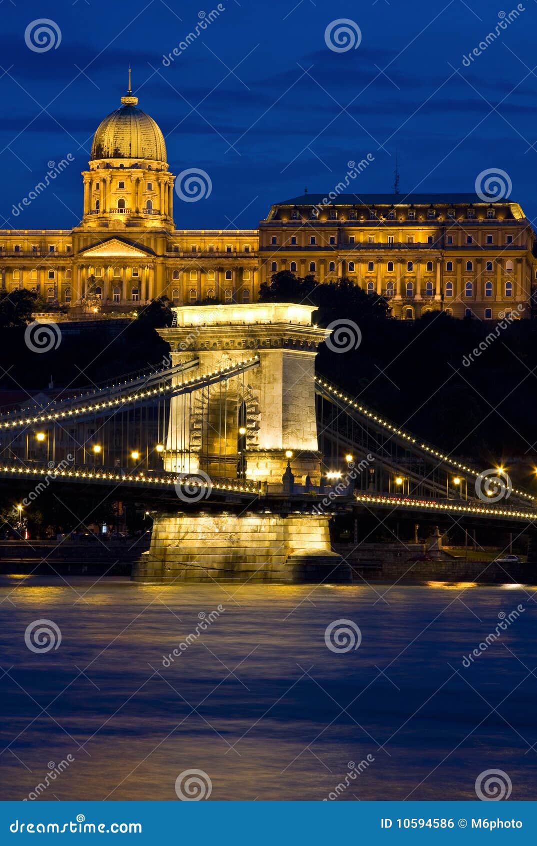 Chain Bridge and Castle Budapest, Hungary Stock Photo - Image of ...