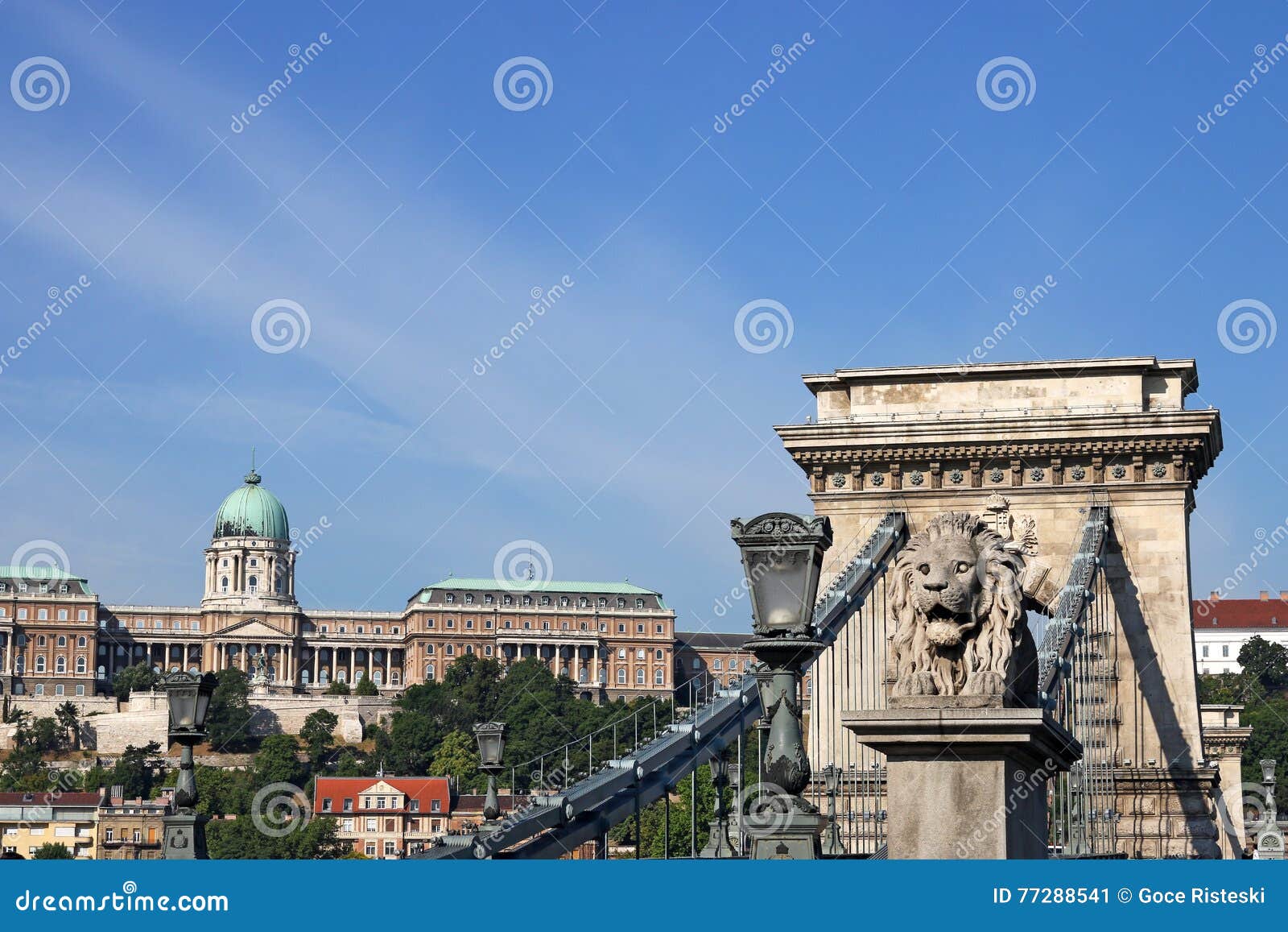 Chain Bridge and Royal Castle Budapest Stock Image - Image of city ...
