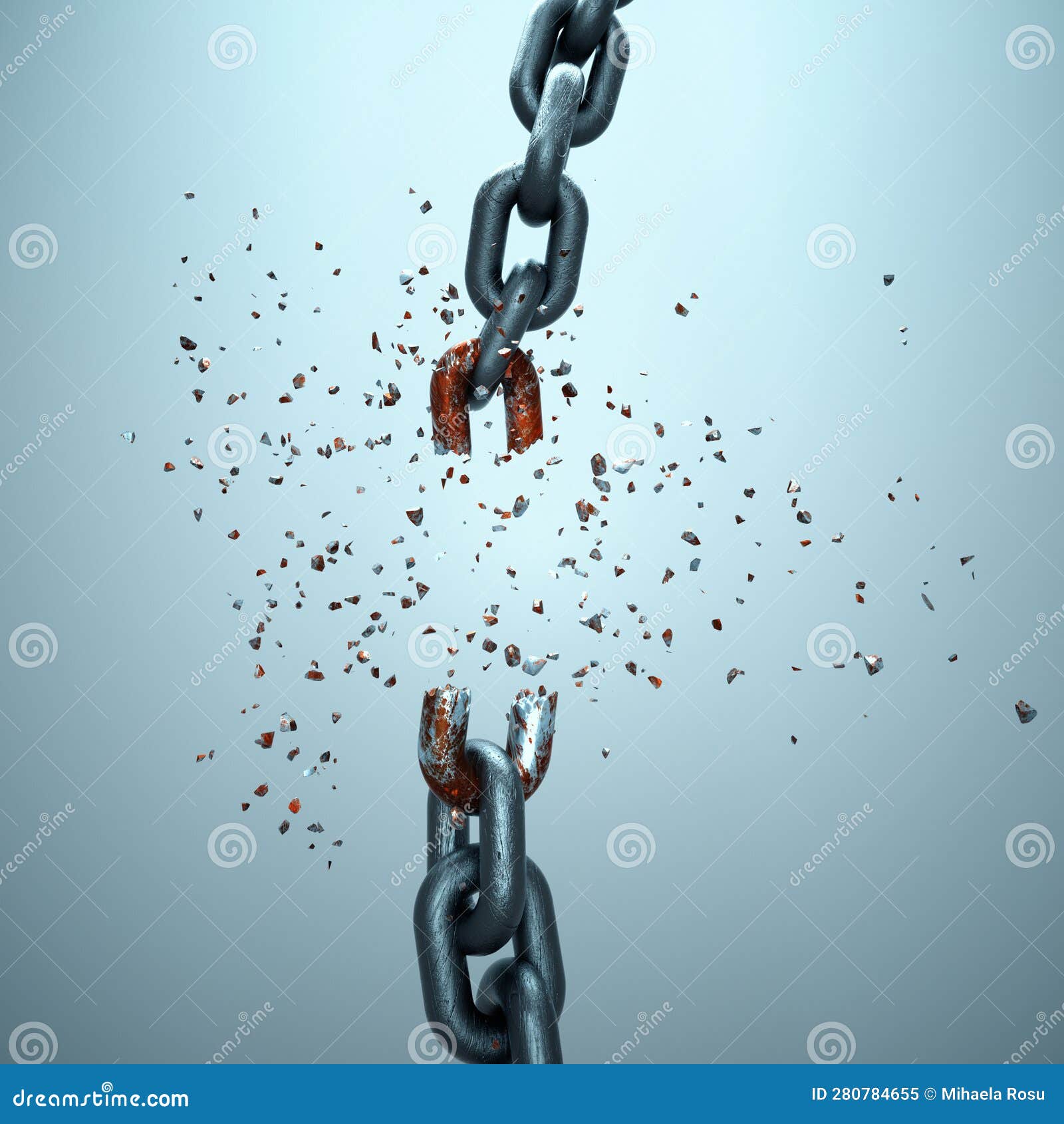 Chain Broken. Freedom Concept Stock Illustration - Illustration of ...
